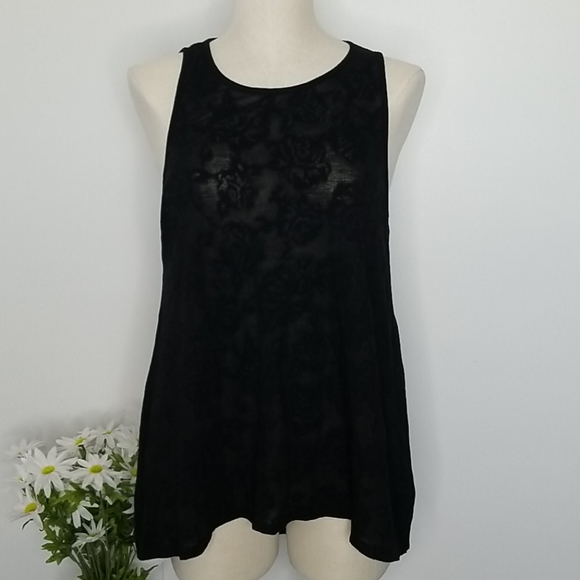 Kersh | Tops | Kersh Black Sleeveless Floral Top Large | Poshmark